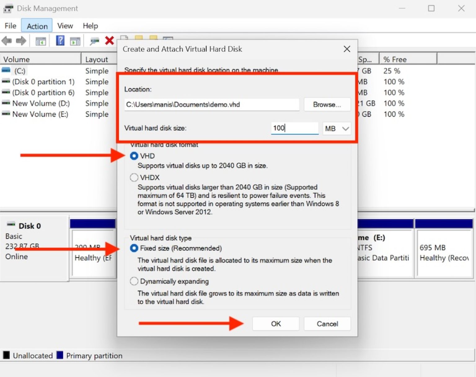 How to Create a Virtual Hard Disk (VHD) in Windows 11? - GeeksDigit.Com