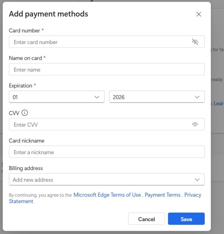 How to Enable Automatic Form Filling in Microsoft Edge - GeeksDigit.Com