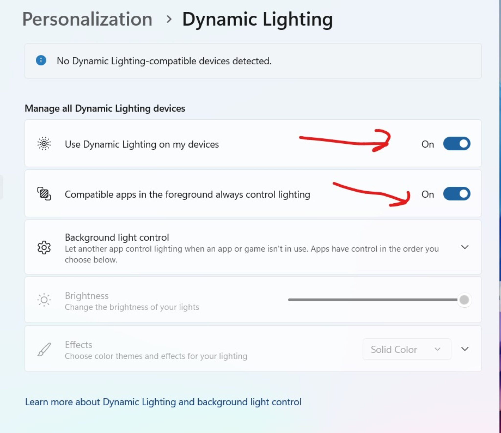 Enable and Use Dynamic Lighting in Windows 11 - GeeksDigit.Com